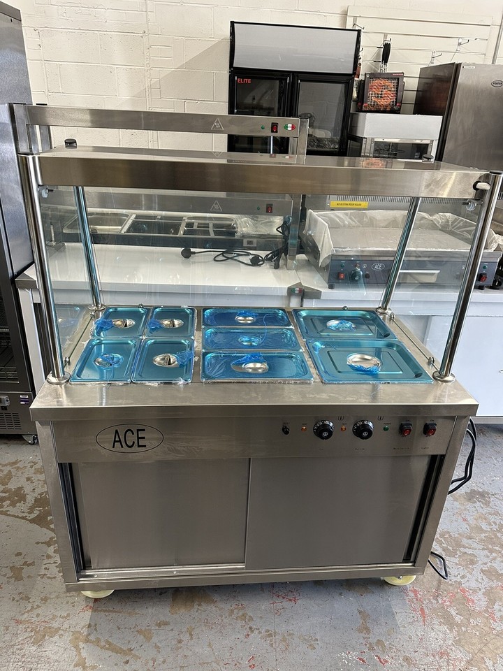 Brand New Ace Serve-Over Bain Marie Glass / Carvery Unit / Gantry 1.2M ...