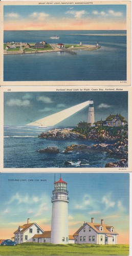lot of 5 Lighthouse Postcards 4 unused & 1 used New Haven, Bridgeport ...