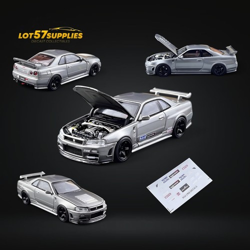 MOTORHELIX Nissan Skyline GT-R R34 Z-Tune CRS Version Grey Gun Metallic ...