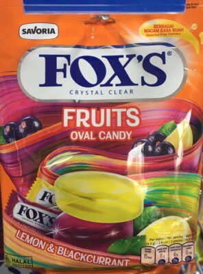 FOX’S FRUITS CANDY 125g BAG CRYSTAL CLEAR OVAL HARD CANDIES BRAND NEW ...