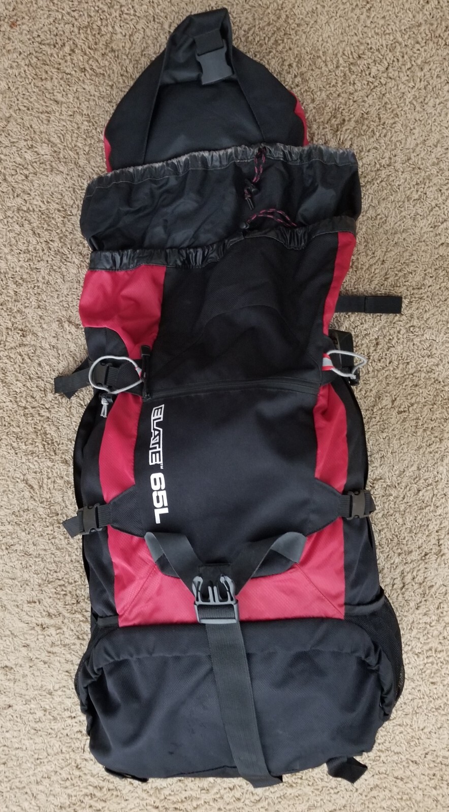 Coleman MAX ELATE 65L - Large Internal Frame Red & Black Hiking ...