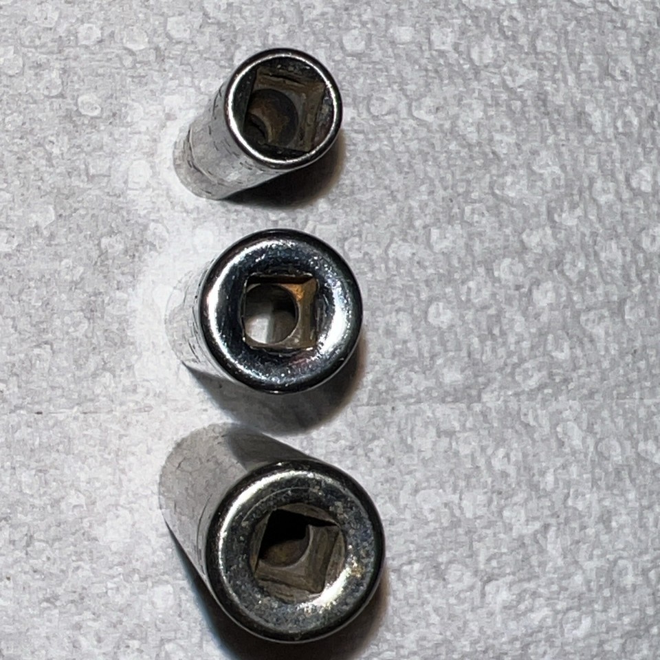 Lot of 3 CRAFTSMAN 1/4" DRIVE 6 Point DEEP SOCKETS--G--Inverted Made in ...