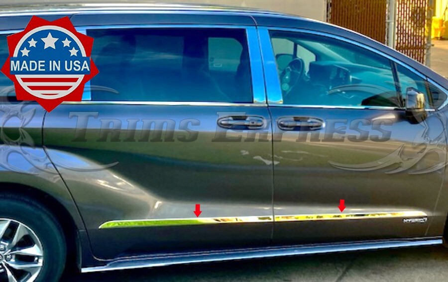 fit:2021-2025 Toyota Sienna Body Side Molding Trim Accent Door Cover ...