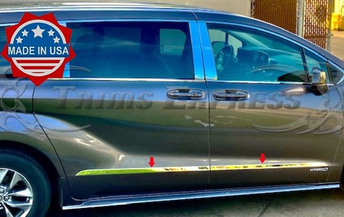 fit:2021-2025 Toyota Sienna Body Side Molding Trim Accent Door Cover ...