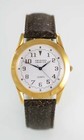 Arizona Jean Co Watch Men Stainless Gold Brown Leather Water Resist ...
