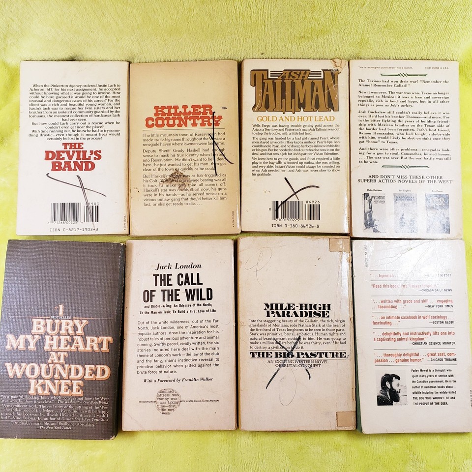 Western Paperback Book Lot of 25 Mixed Authors 1960s and 1970s Dell ...