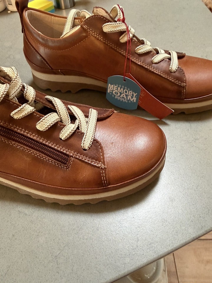 Pikolinos Vigo Shoes Womens Sz 41 Brown Leather Lace Up Zip Comfort ...