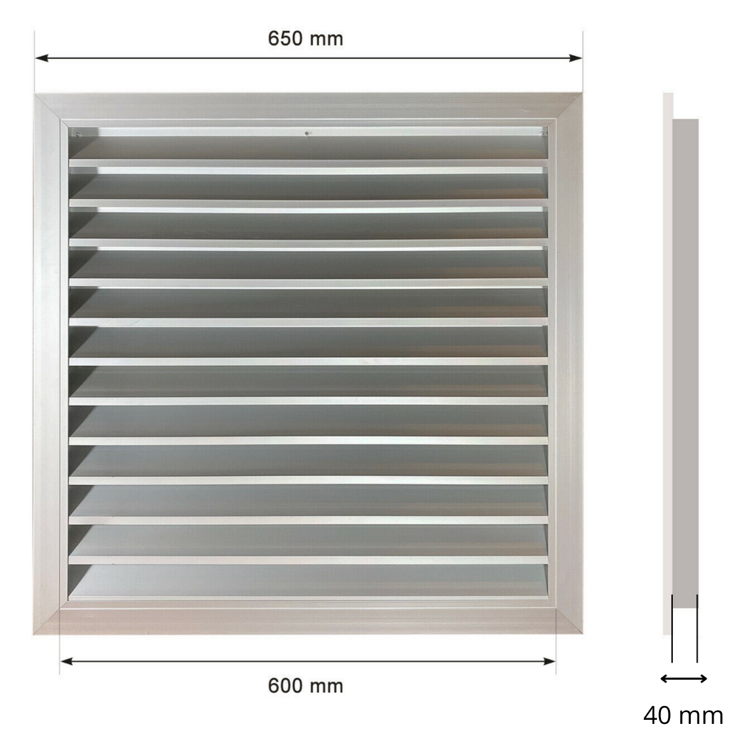 Fixed Louvre Extractor Fan Ventilation Grille Aluminium Finish with ...