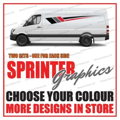 Mercedes Sprinter Graphics side stripes stickerCamper Van SWB LWB ...