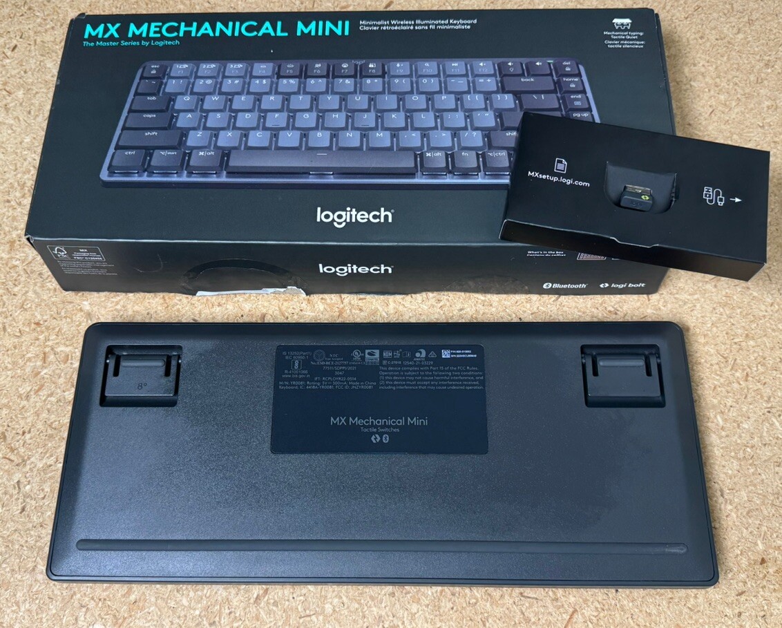 Logitech MX Mechanical Mini Keyboard - Compact Wireless Tactile - Open Box!