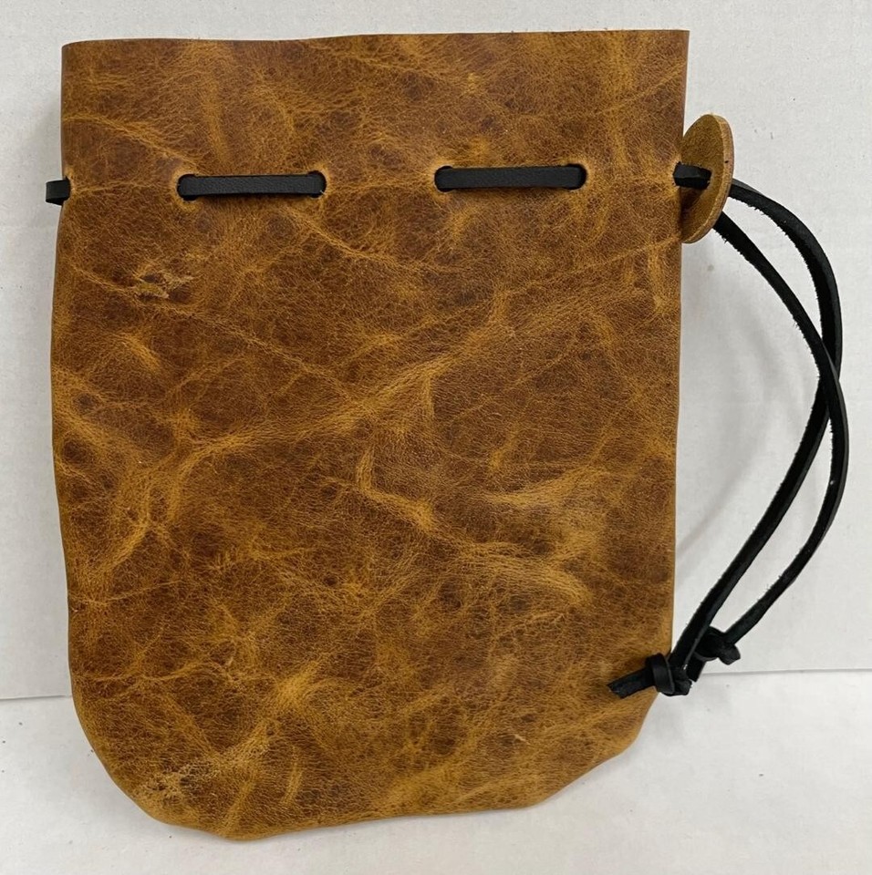 NEW! Small Black Powder AMERICAN BISON LEATHER Muzzleloader Ball/Shot ...