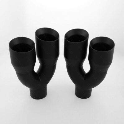 All Black Quad 4" Out 3" In 12" Long Exhaust Tips Staggered 304 ...