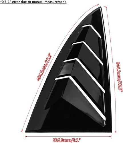 Gloss Black Rear Side Window Louver Air Vent Cover Trims Fits 17-21 ...