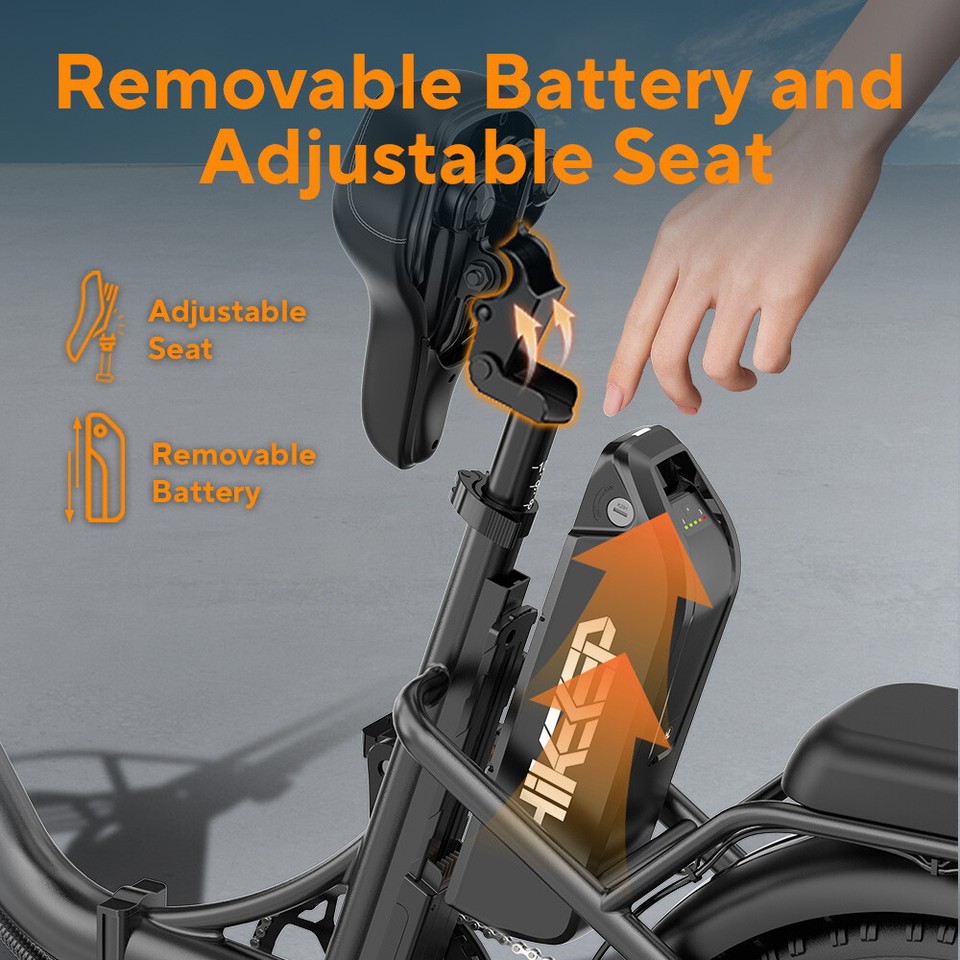 Hikeep 16" Folding Ebike 500W 48V Commuter Electric Bicycle for Adults ...