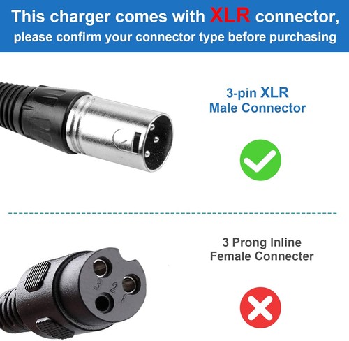 TREE.NB 24V 5A Lead Acid Battery Charger 3-Pin Male XLR Connector for ...