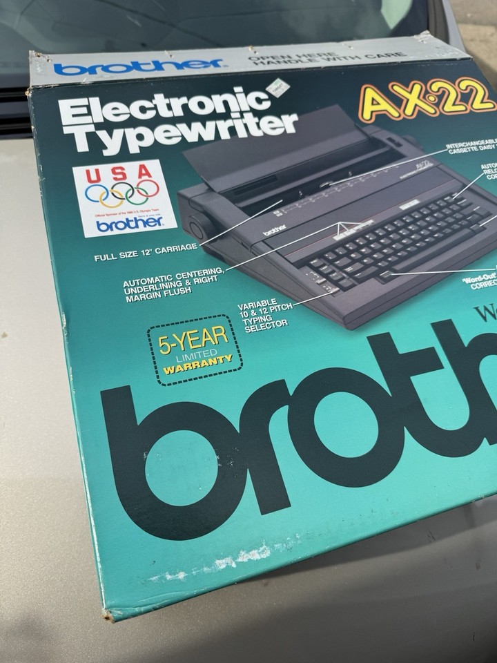 Brother Electronic Typewriter AX-22 NOS New In Original Box Olympic ...