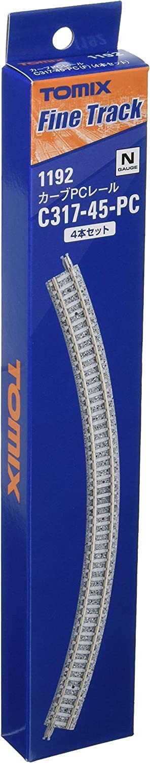 TOMIX N gauge curved PC rail C317-45-PC F 4-piece set 1192 Model ...