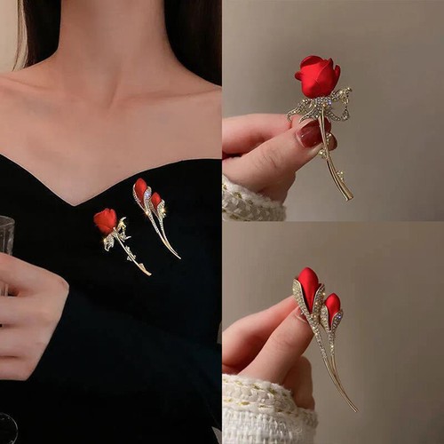 Red Rose Brooches Pin Women Badges Lapel Pin Girl Coat Suit Clothes Decor ZS | eBay Australia