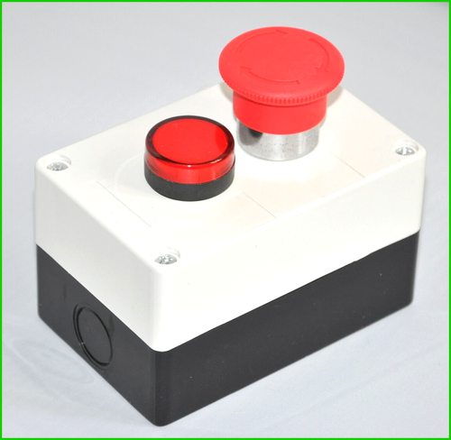 1x New Emergency Stop Switch with 110V Red Pilot Light Control Box | eBay