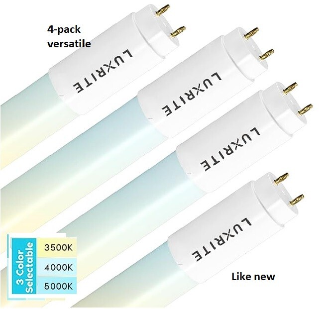 4FT T8 LED Tube Light 18W=32W fluorescent, 3 Colors switch, 2340 Lumens ...