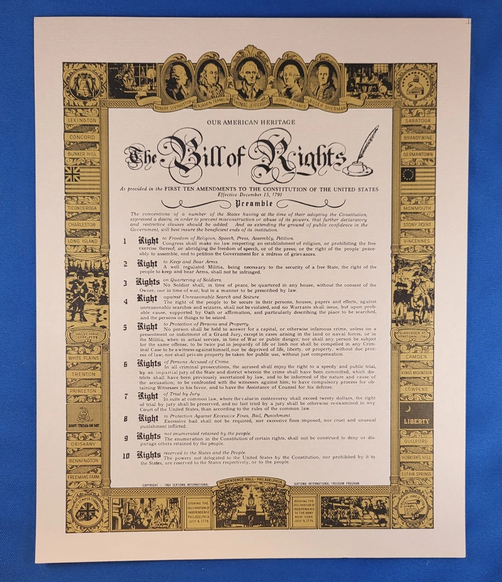 Bill Of Rights All Amendments