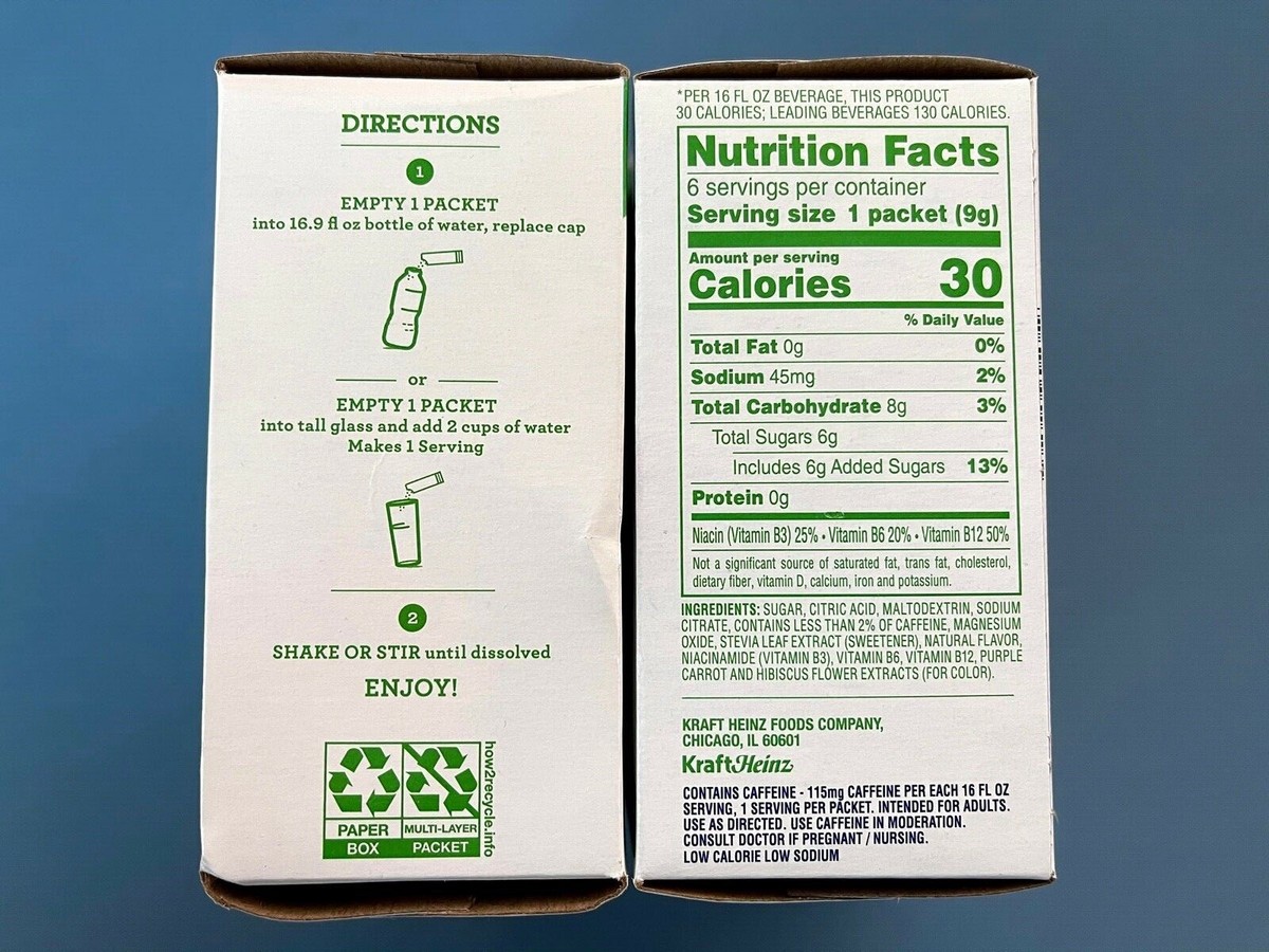 Energy Crystal Light Ingredient Label Crystal Light Zero Sugar
