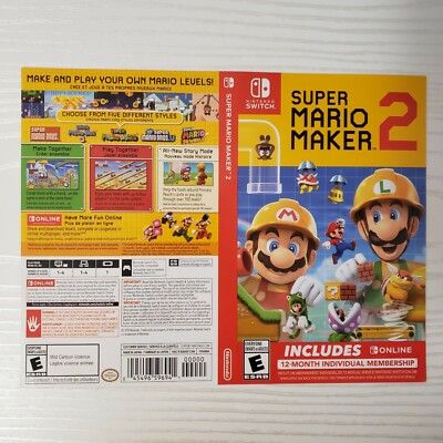 Super Mario Maker 2 Switch Replacement Box Art Sleeve Original | No ...