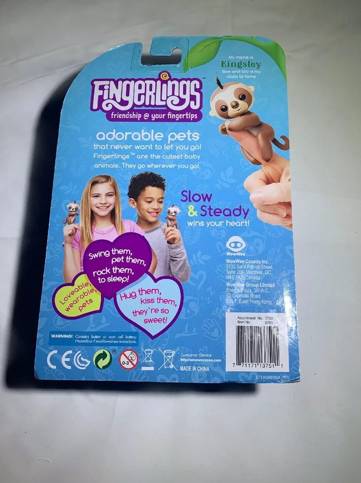 WowWee Fingerlings Interactive Kingsley Baby Sloth New | eBay