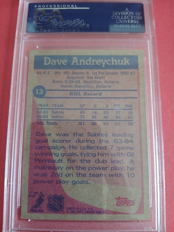 1984 topps hockey #13 Dave Andreychuk rookie psa 10 | eBay