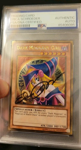 ERICA SCHRODER Signed Autograph Dark Magician Girl Psa Yu-Gi-Oh PGLD ...