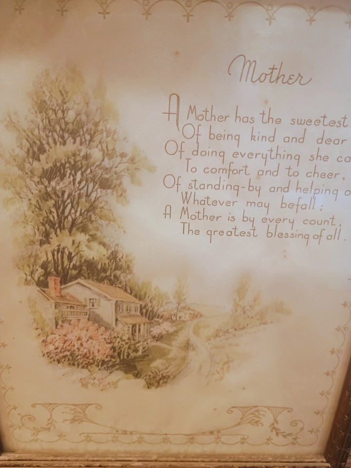 Vintage Framed Mother's Poem | eBay