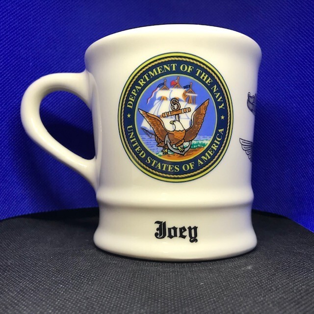 USN MASTER CHIEF E9 MUG, SWO & AIR WARFARE INSIGNIA, DEPT OF THE NAVY ...