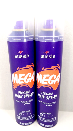 Aussie 2 Mega Hair Spray Flexible Hold 10oz Cans | eBay