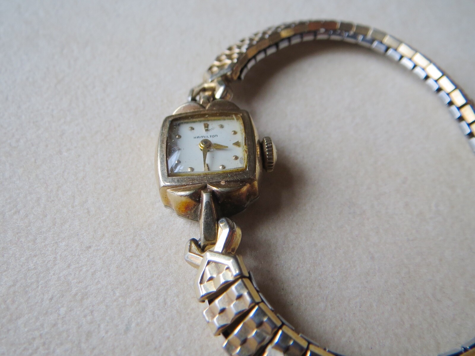 Ladies Hamilton Watch 10k RGP Bezel Stainless Steel Back Watch | eBay