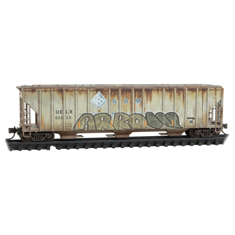 ADM 3-Bay Covered Hopper Weathered Graffiti Micro-Trains MTL #099 54 ...