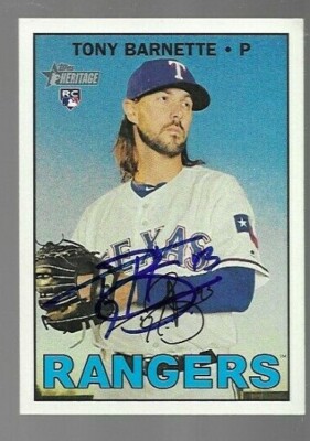 2016 Topps Heritage TONY BARNETTE Signed Card autograph RANGERS RC | eBay