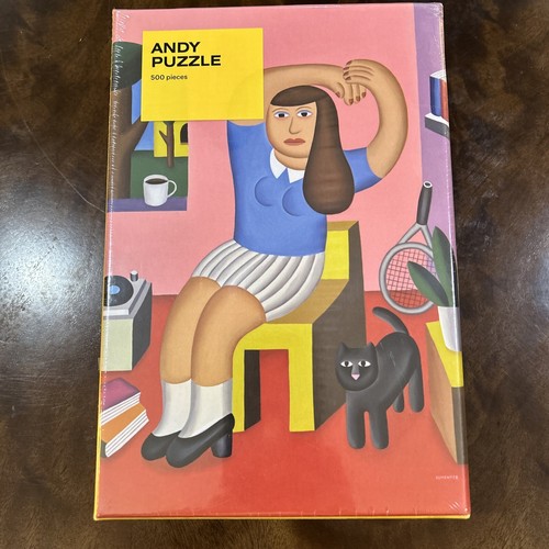 Andy Puzzle Lesson Break 500 Piece Andy Rementer Art Tennis Girl Sealed ...