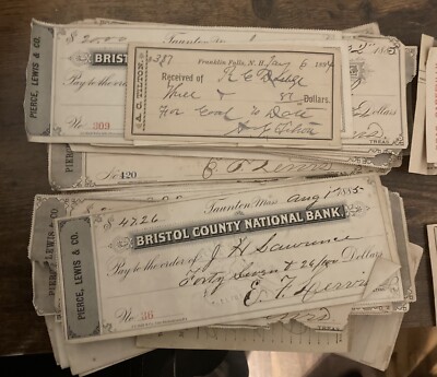 (3) x 1800’s antique/vintage Bank check Ephemera | eBay