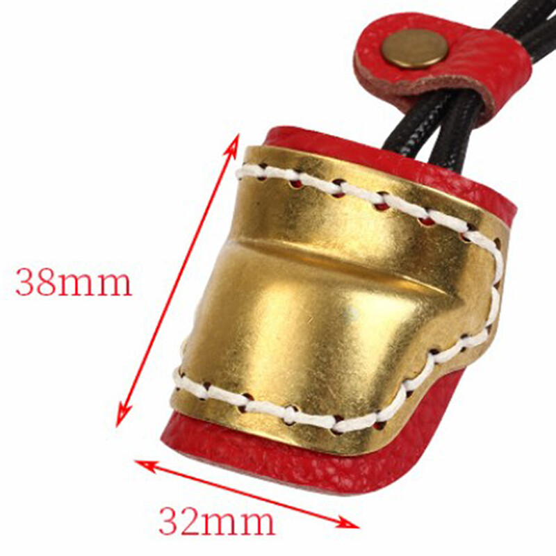 Archery Leather Thumb Ring Brass Fingers Guard Protector Gear Safety ...