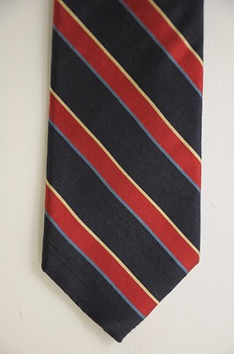 VTG Lands End Charter Collection Navy Blue Red Stripe Hand Made Silk ...