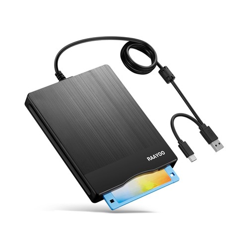 Floppy Disk Reader 3.5 inch USB Floppy Disk Drive External 3 1/2 Floppy ...