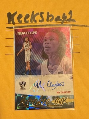 2019-20 Panini Hoops Nic Claxton Rookie Ink Autograph RC Nets RI-NCX ...