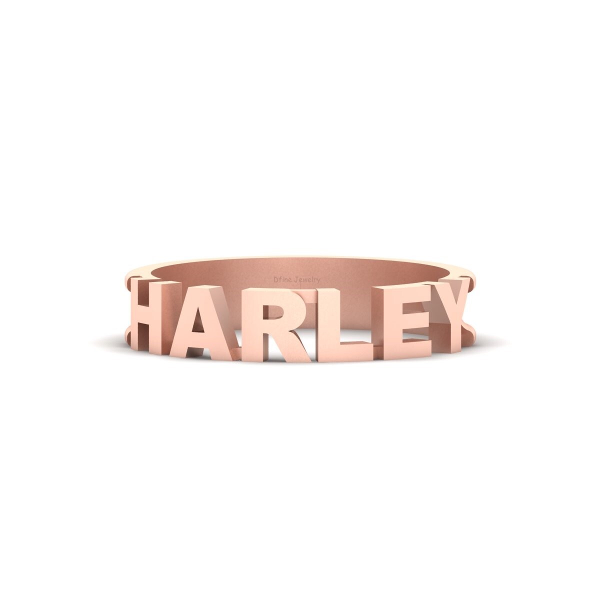 HARLEY Word Letter Name Engagement Wedding Band Ring Womens Jewelry 925 ...