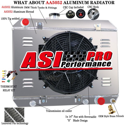 4-ROW Radiator Shroud Fan For 1965-1967 Pontiac LeMans Tempest GTO 5.3L ...