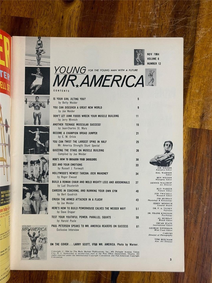 Young MR AMERICA bodybuilding muscle magazine LARRY SCOTT/Jock Mahoney ...
