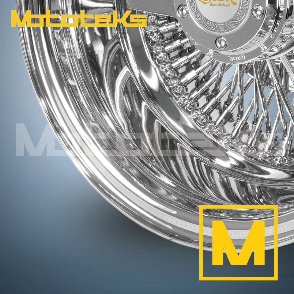 20X8 LUXOR WIRE WHEELS 100 STRAIGHT REV RIM CHROME SINGLE 1 PIECE WHEEL ...