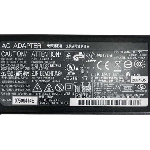 OEM AC Power Adapter for Fujitsu fi-7180 fi-7260 fi-7280 S1500 S1500M ...