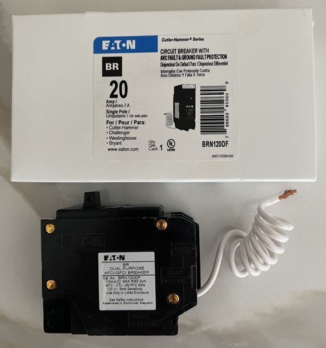 EATON CIRCUIT BREAKER Arc Fault Ground Fault Protection BRN120DF NEW | eBay
