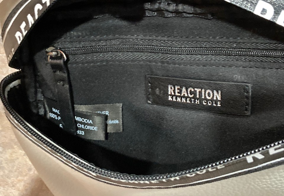 KENNETH COLE REACTION Waist Bag Fanny Pack Purse Seatbelt Strap Gray ...