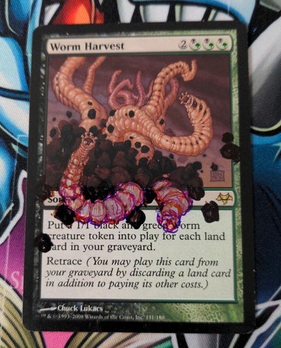 Worm Harvest ARTIST PROOF ALTERED & SIGNED Eventide MTG Magic the ...